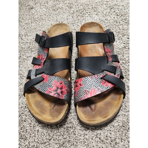 Bjorndal | Shoes | Bjorndal Black Red Floral Strappy Footbed Sandals 41 ...